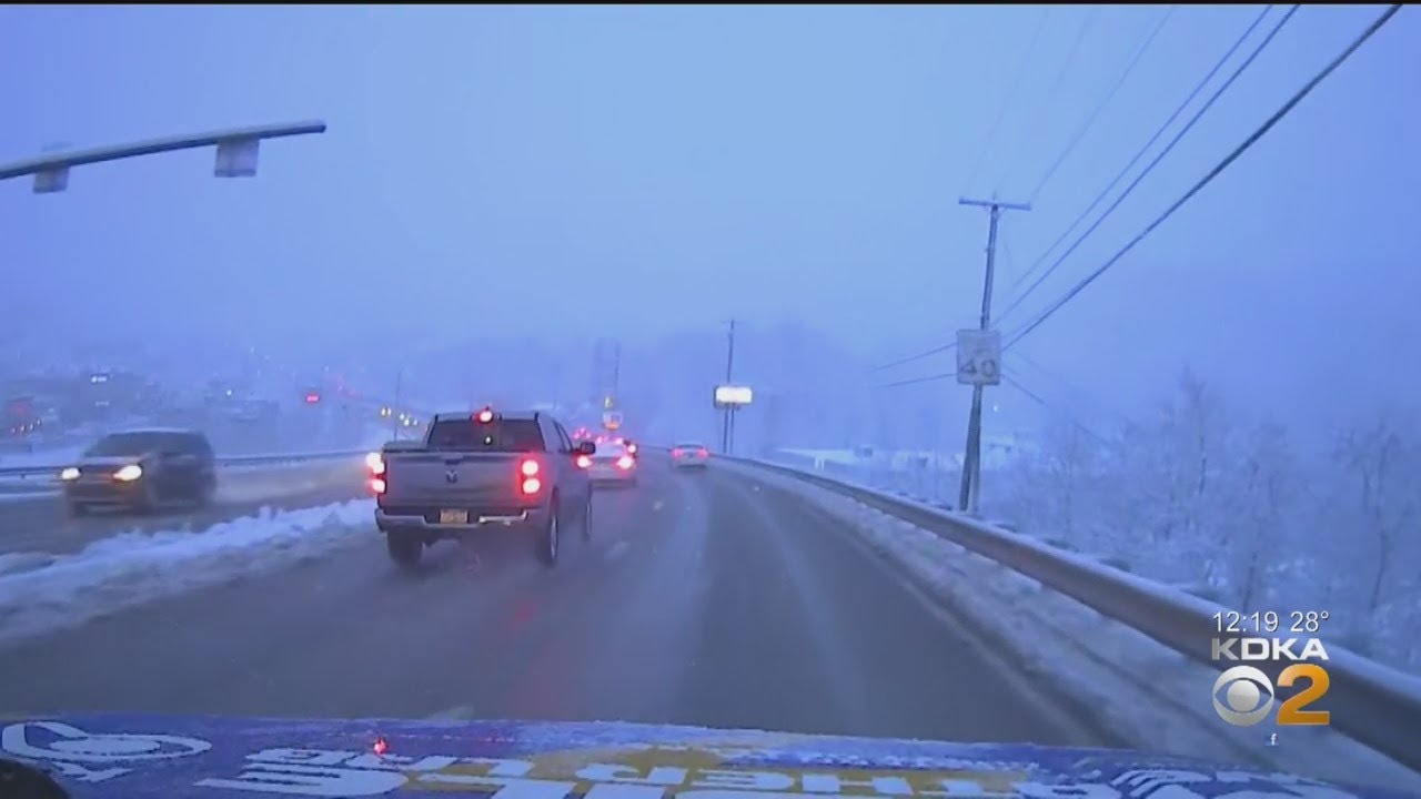 Heavy Snowfall Makes For Treacherous Morning Commute - YouTube