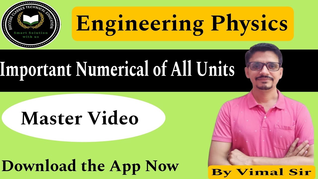Important Numerical of All Units || Engineering Physics || Physics Numerical by Vimal Sir - YouTube