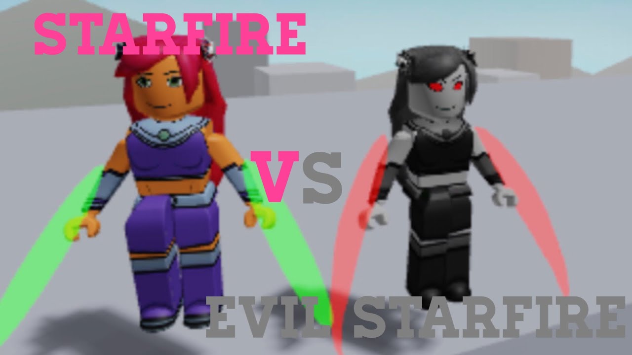 Starfire vs Evil Starfire!Roblox Teen Titans Battlegrounds skit - YouTube