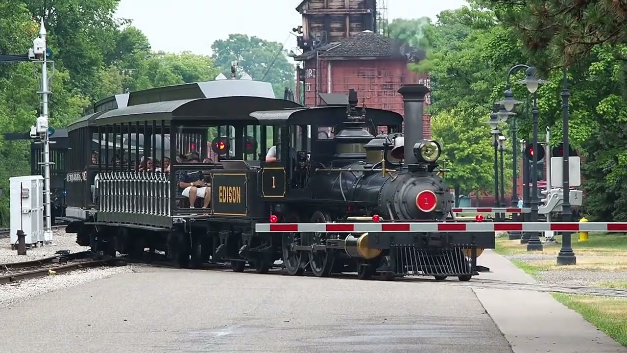 Greenfield Village: Edison 4-4-0 steam Locomotive 7-6-22 - YouTube