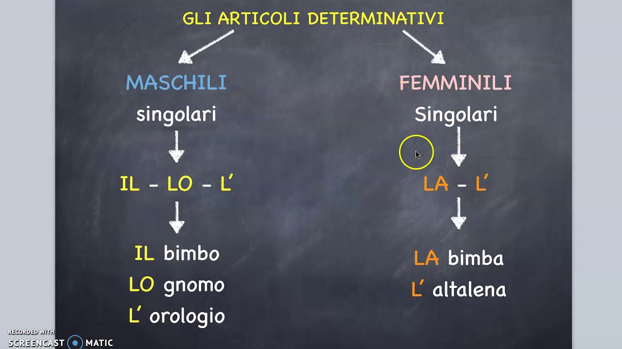 GLI ARTICOLI DETERMINATIVI - YouTube
