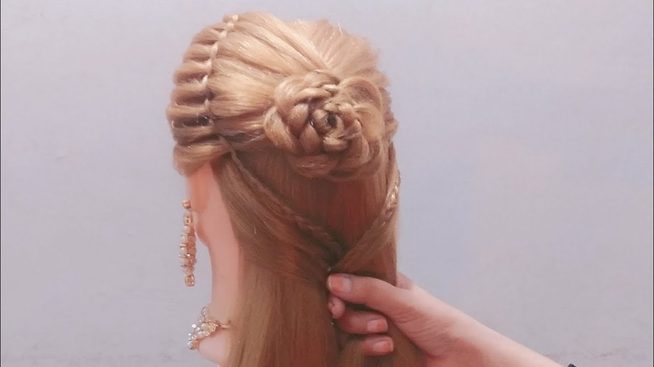 long hairstyle for girls/mehndi function hairstyle/ - YouTube