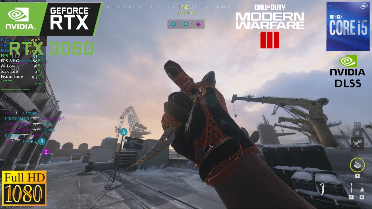 COD MW 2023 | RTX 3060 + i5-10400 | 1080P DLSS Quality Extreme Settings ...