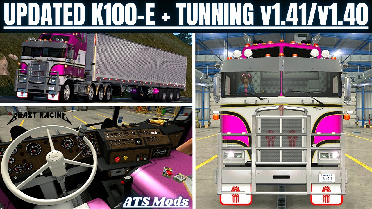 American Truck Simulator | UPDATED KENWORTH K100-E WITH JAKE BRAKE [ATS ...