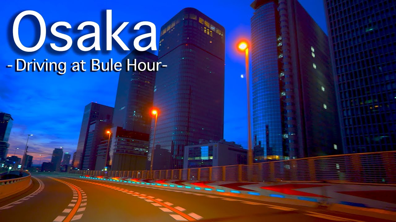 [ Driving Japan ] | Osaka Hanshin Expressway Loop Line at Bule Hour ...