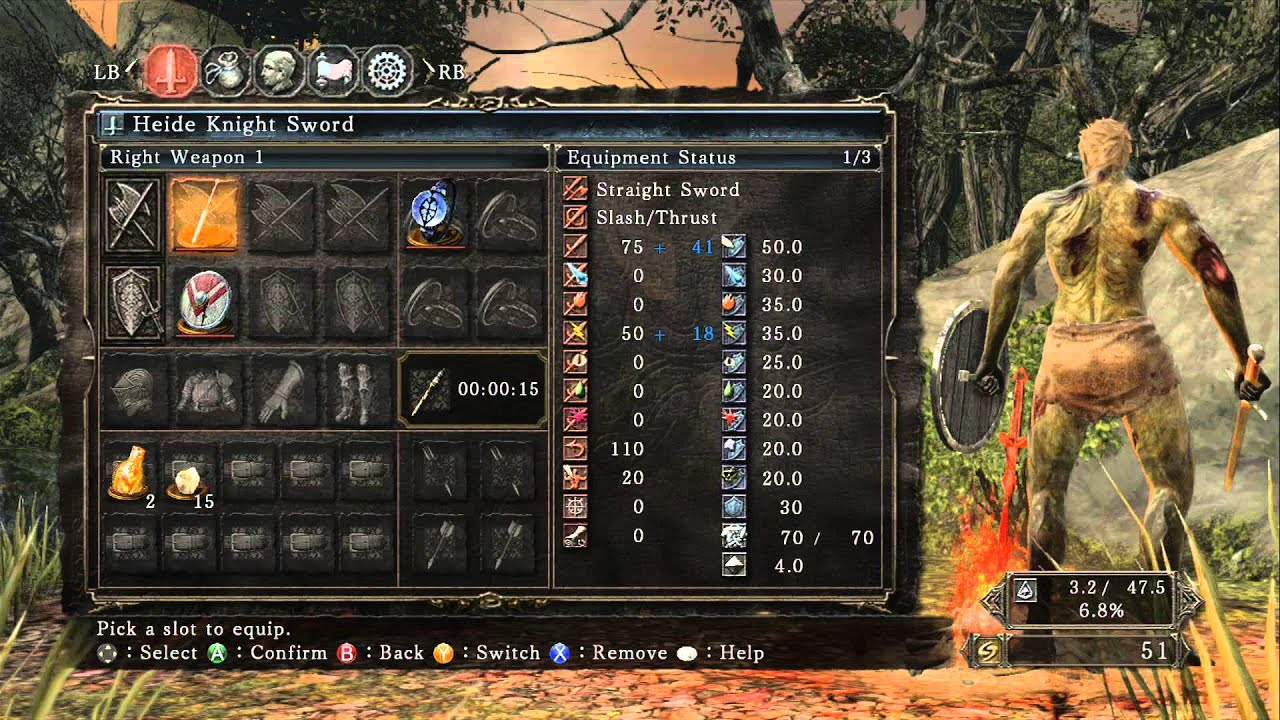 Dark Souls 2 Walkthrough: Deprived Class - Part 4 "Heide Knight Sword ...