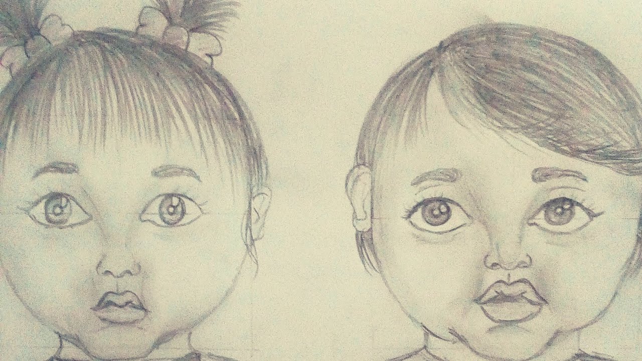 How to draw baby siblings easy way by cloud of dreams - YouTube