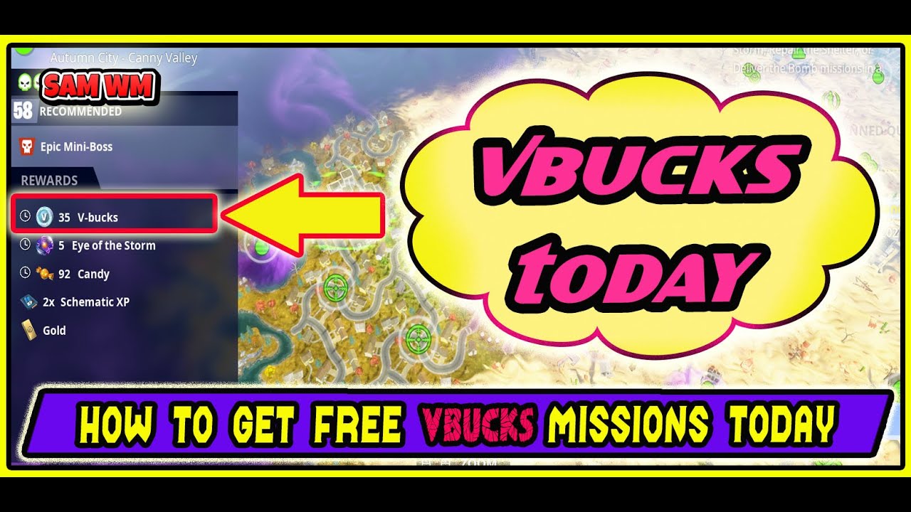 Fortnite Vbucks missions today 29 September (fortnite save the world ...