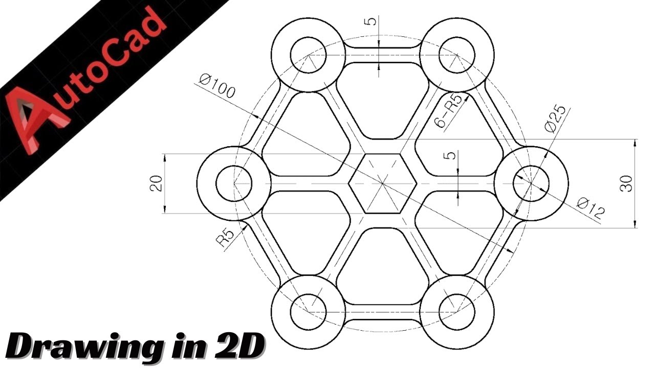 autocad drawing practice 2d - YouTube