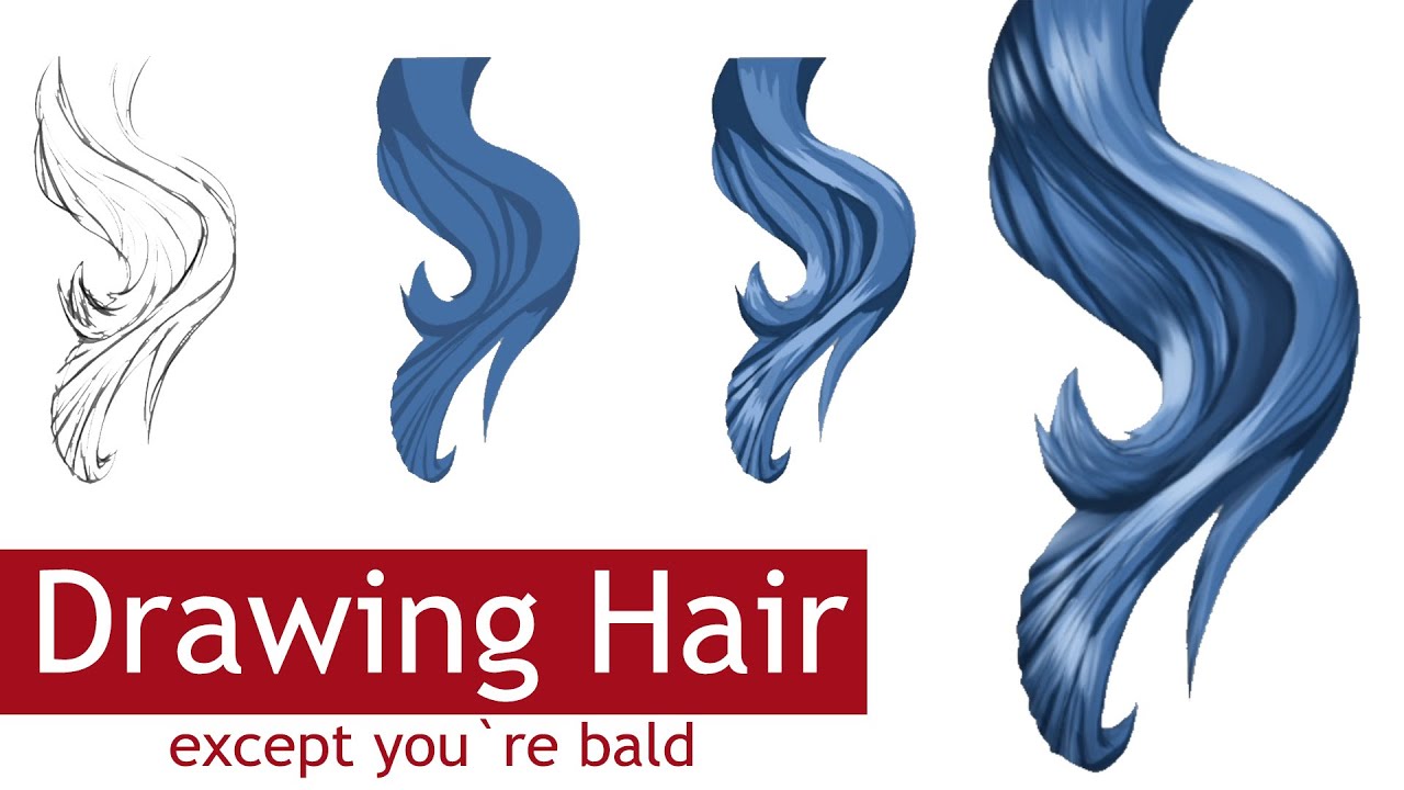 Drawing and rendering Hair the easy way - YouTube