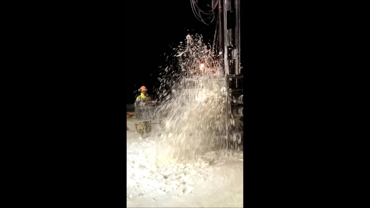 521 STRE foam drilling at night. - YouTube