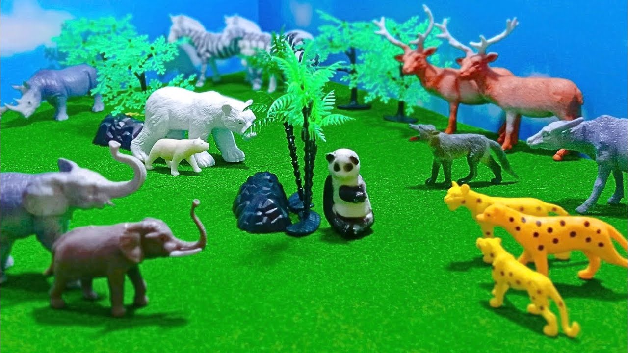Membuat Miniatur Hutan dan Hewan.Zebra, Badak, Rusa, Kerbau, Beruang ...