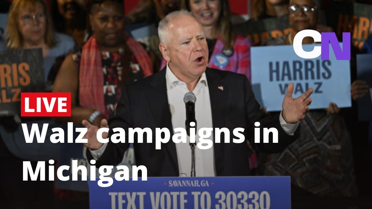 Live: Walz holds a campaign event in Traverse City, Michigan - YouTube