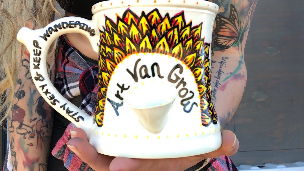 TRAVELING ARTIST: Hand Painted Toke & Tea/ Wake & Bake Mugs - YouTube