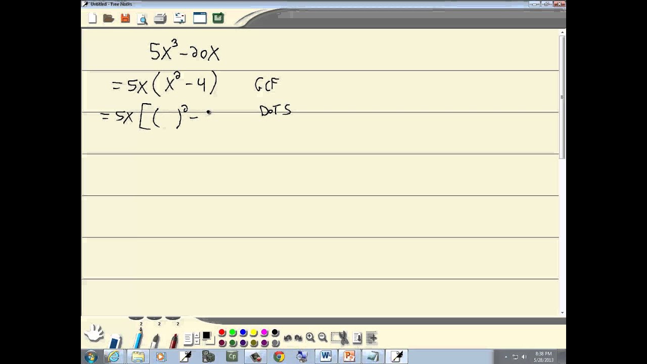 College Algebra Homework - Factoring - P0052444 - YouTube