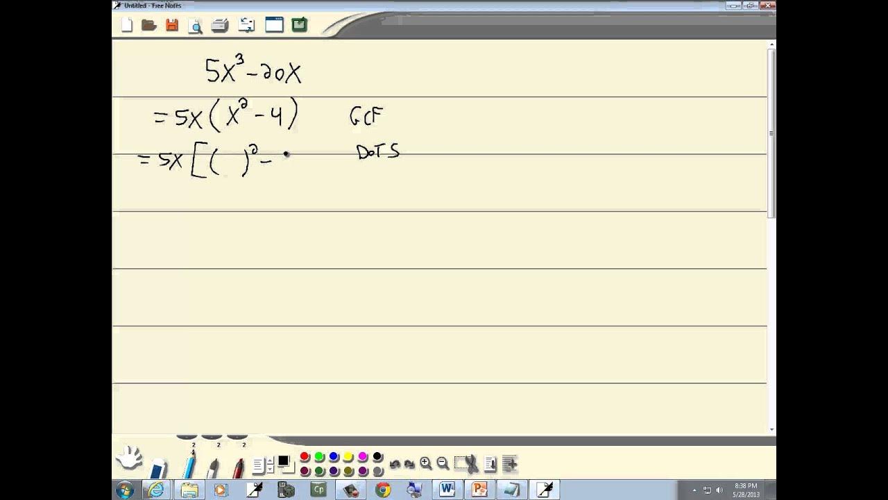 College Algebra Homework - Factoring - P0052444 - YouTube