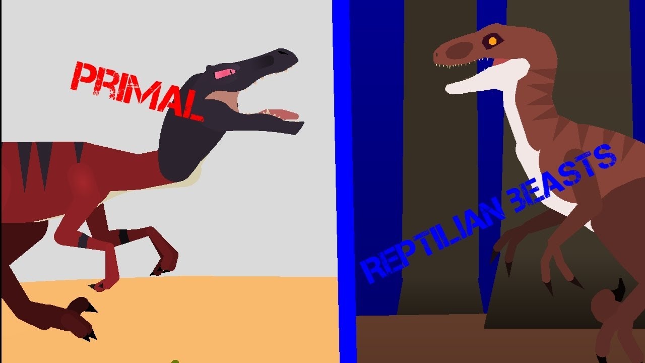 Primal Raptor Vs Reptilian beasts (Alpha female) raptor lazy anim - YouTube