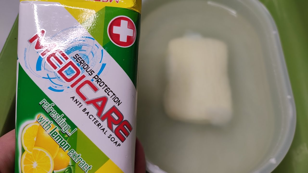 ASMR Soap🧼 Mushy Soaked Soap Medicare Lemon Extract with Sponge🧽 Sponge ...