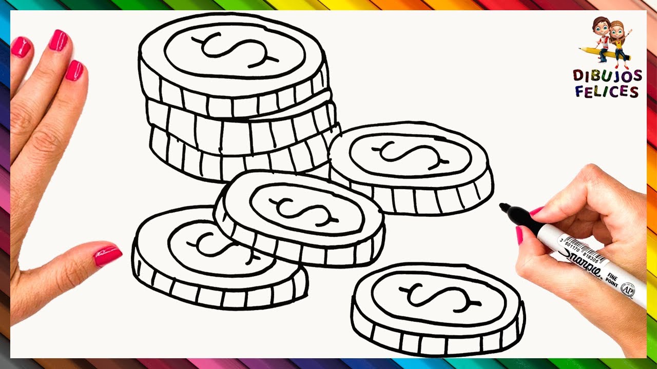 Cómo Dibujar Unas Monedas 👛💲 Dibujo Fácil De Monedas O Dinero - YouTube