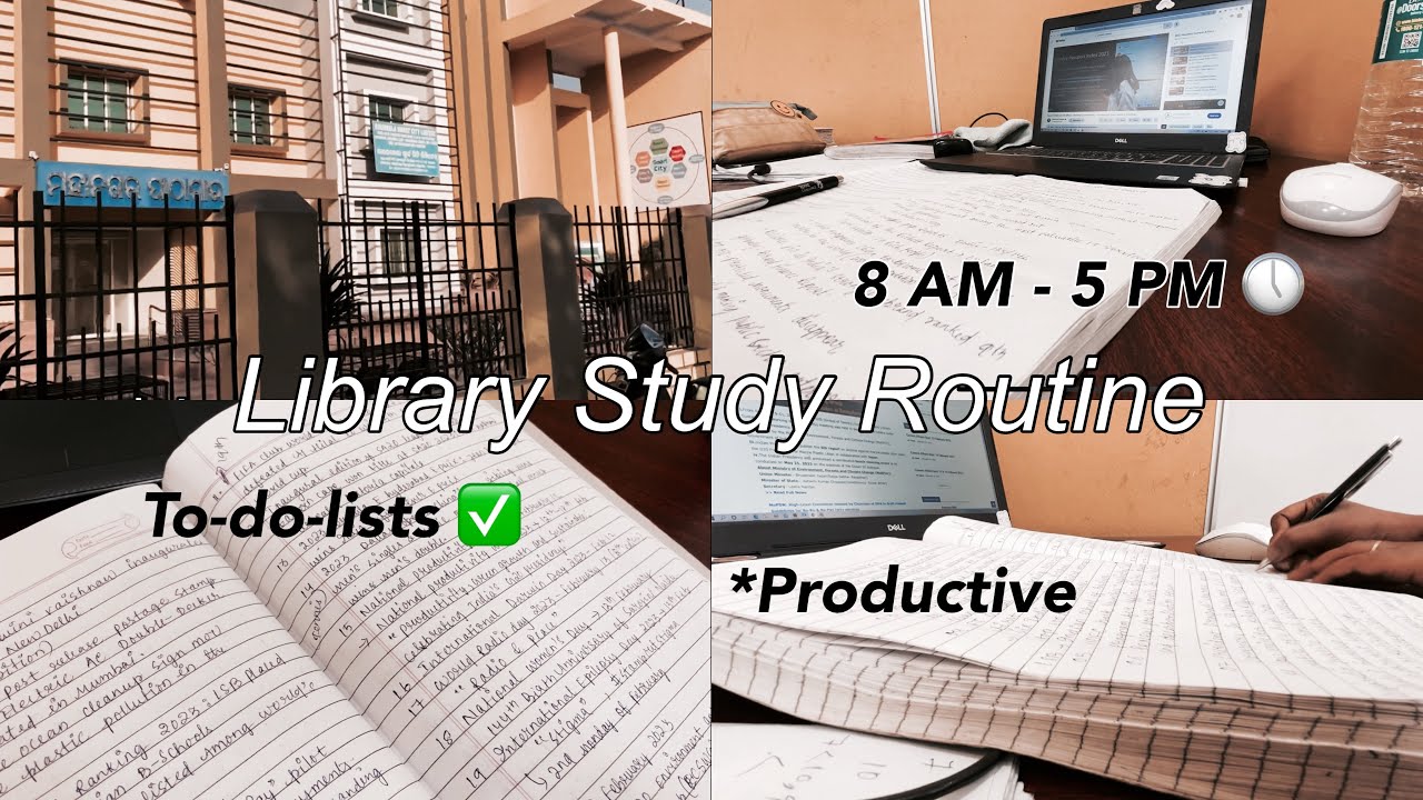 Library Study Routine ( 8 AM to 5 PM 🕔 ) *Exam preparation & productive ...