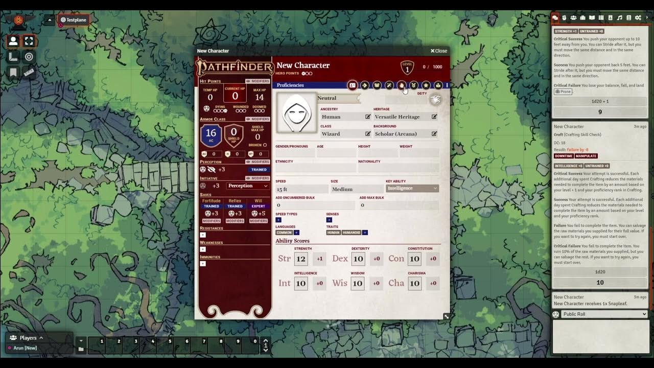 Pathfinder 2e: Building a Character in Foundry VTT - YouTube