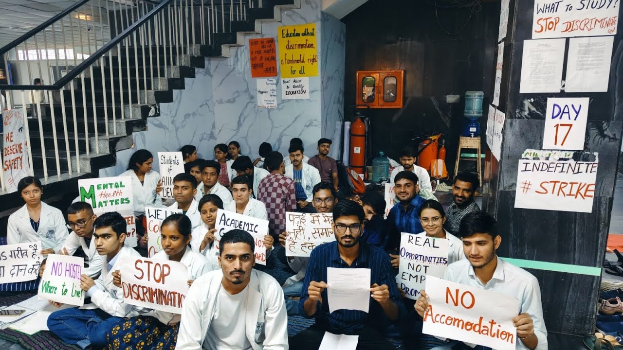 strike in Aiims delhi..#students #aiims #paramedical #motivation #optometry #medicalstudent # ...