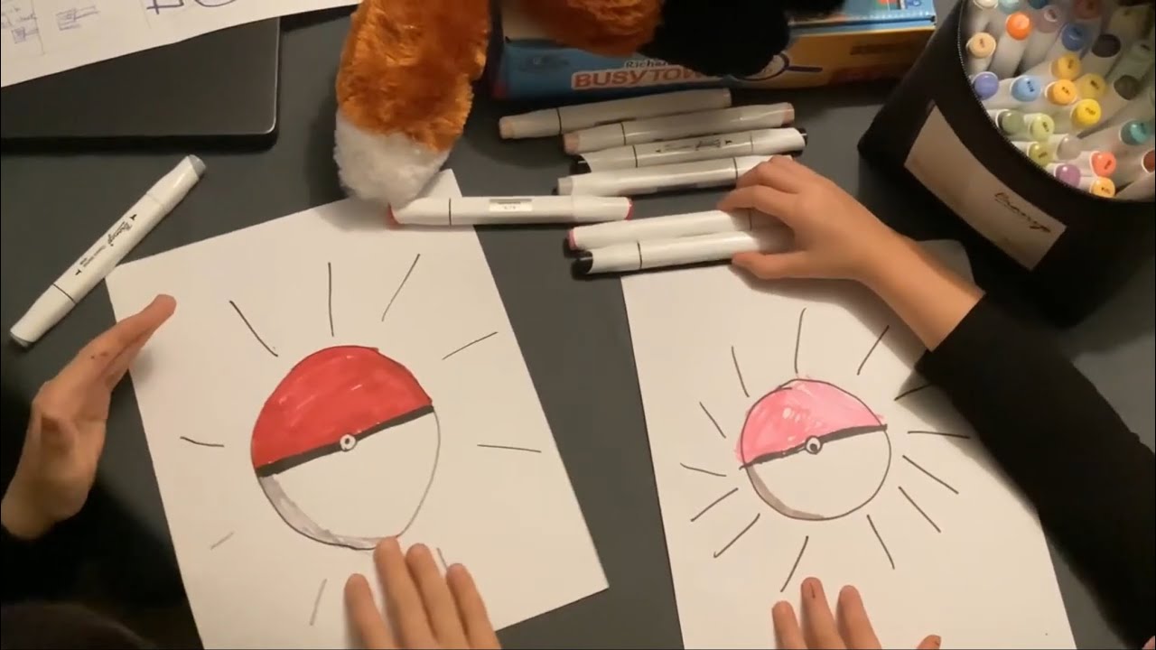 The Poke Packmen: How to draw a Pokeball - YouTube
