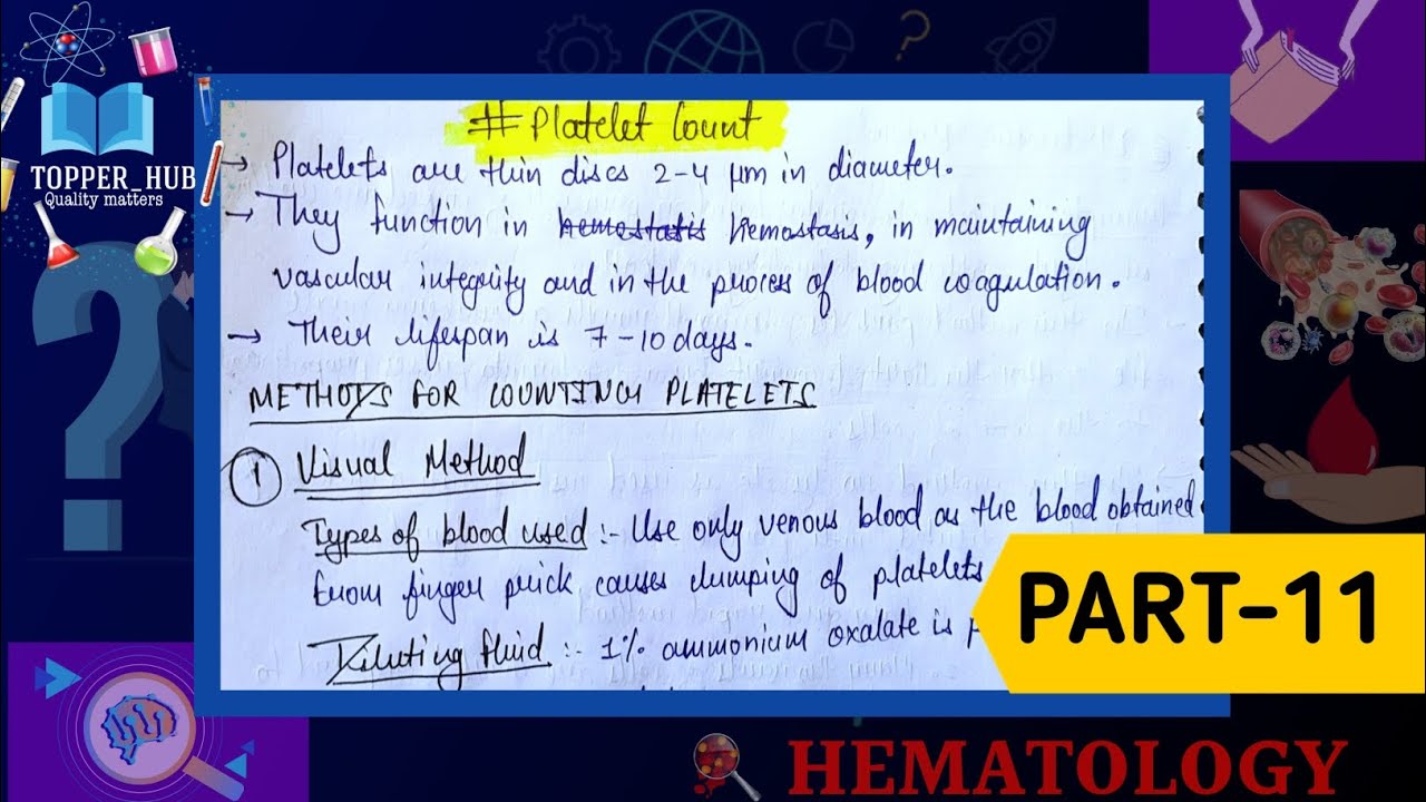 Platelet count | How to count platelets in microscope | hemocytometer ...
