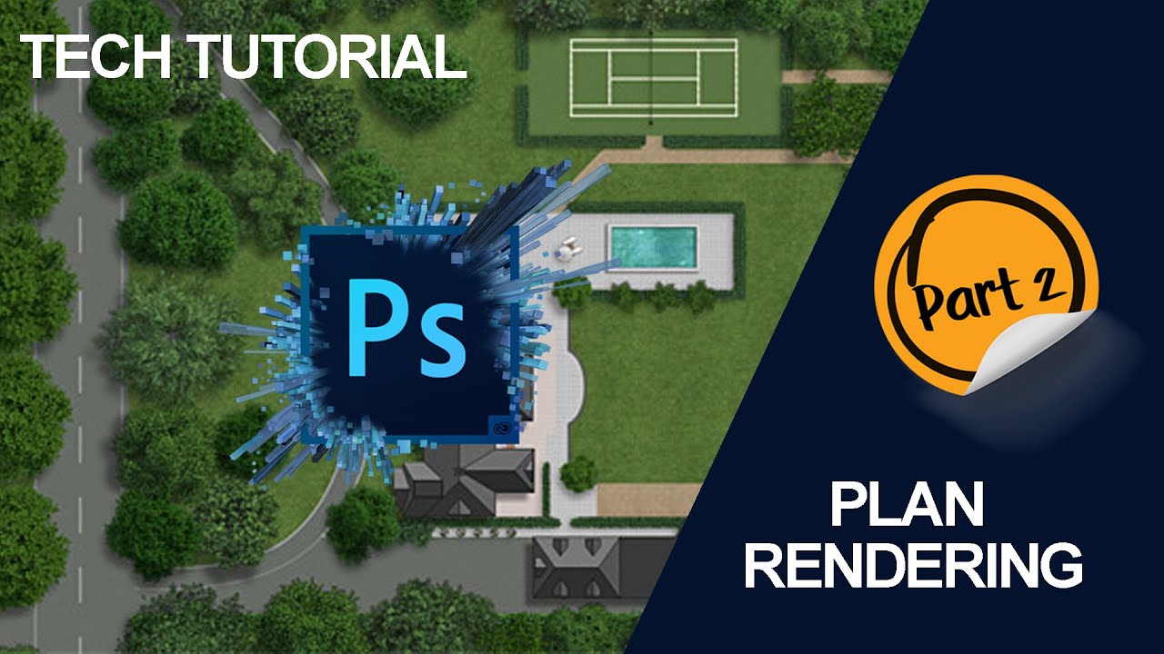 Architectural plan rendering using photoshop - Part 02 - YouTube