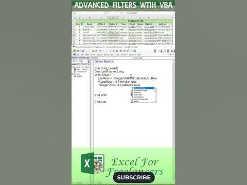 How To Create An Advanced Filter In Excel With VBA In 1 Minute #SHORTS ...