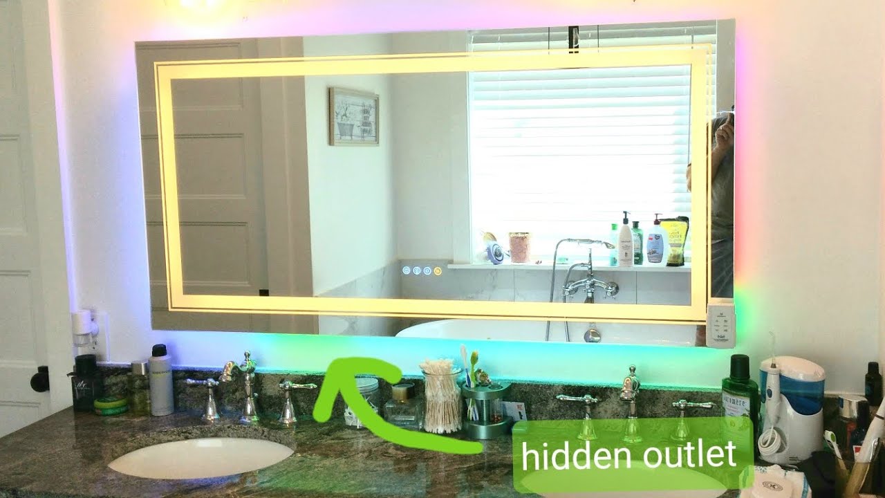 Installing light-up mirror and adding hidden outlet 55x28 by WISFOR # ...