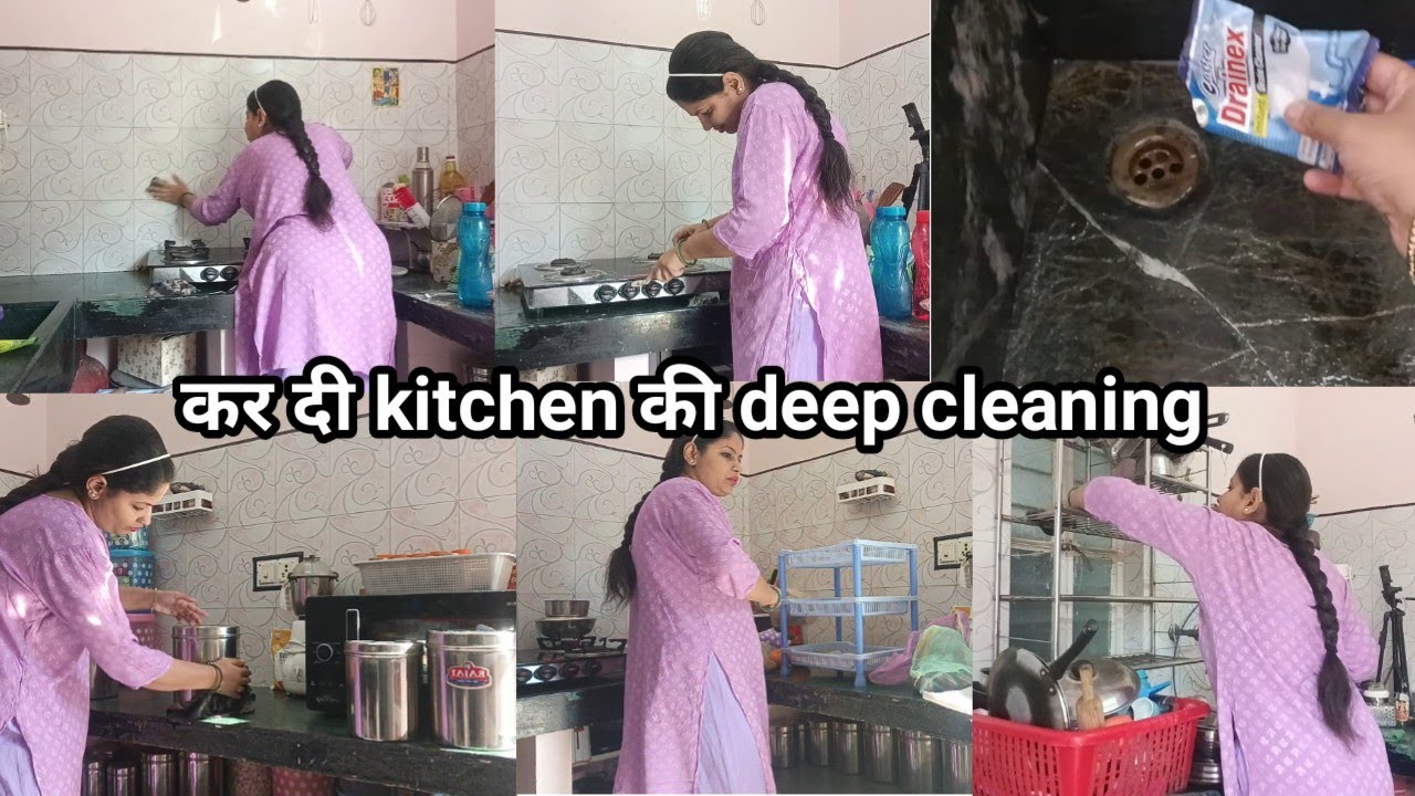 Indian Non Modular Kitchen cleaning routine| kitchen Deep cleaning ...