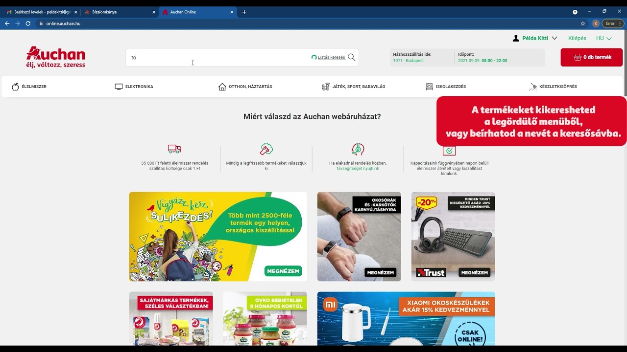 Hogyan rendelj az Auchan Online Áruházból? - YouTube