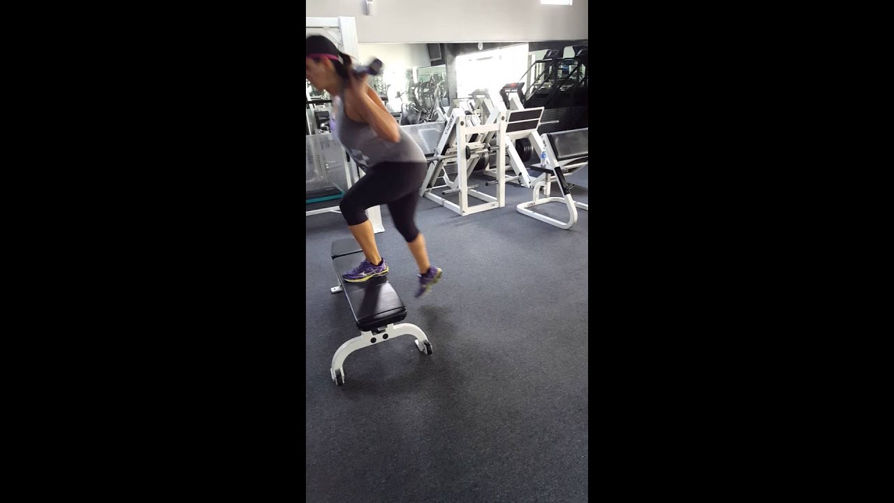 High box step up to back lunge - YouTube