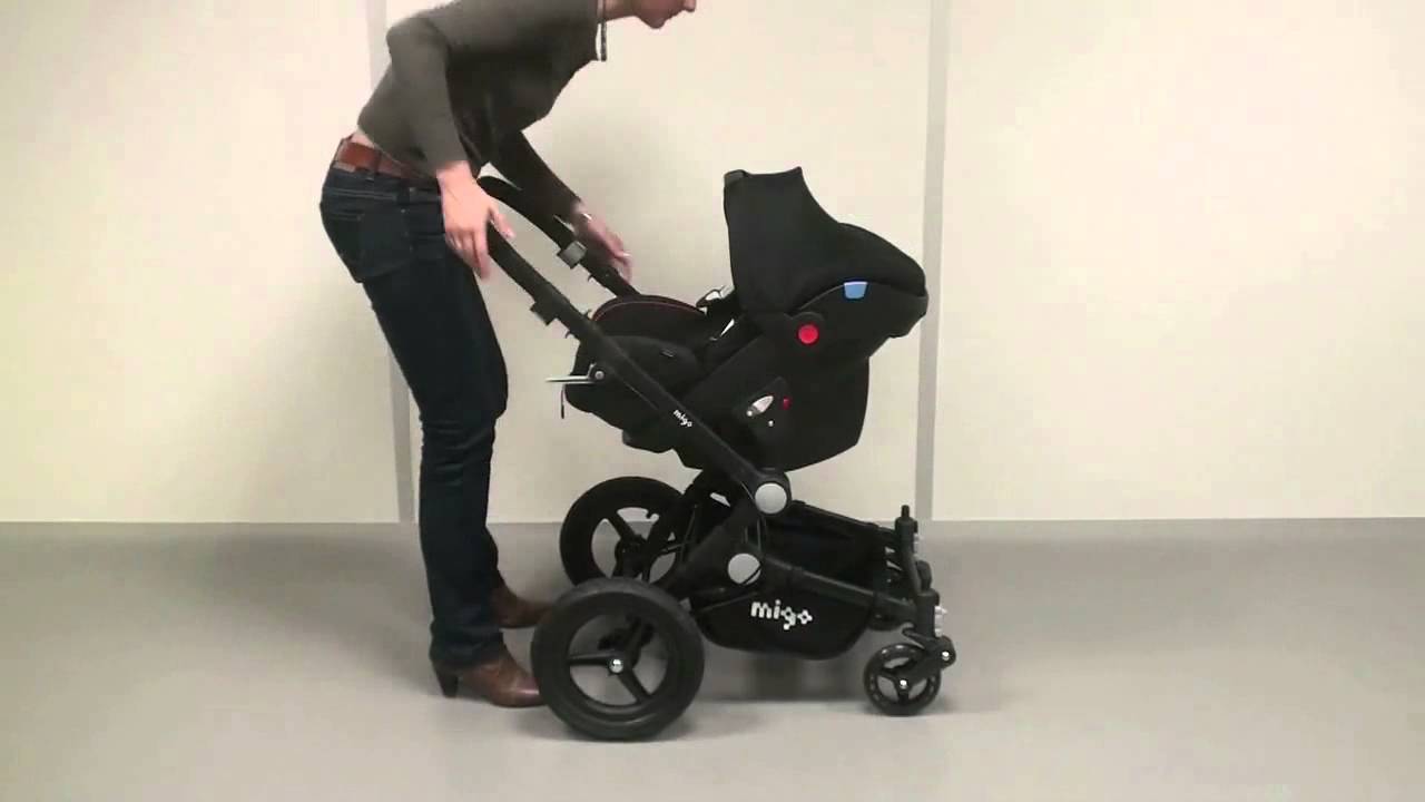 Use of the MIGO SATELLITE infant seat with BETA stroller - YouTube