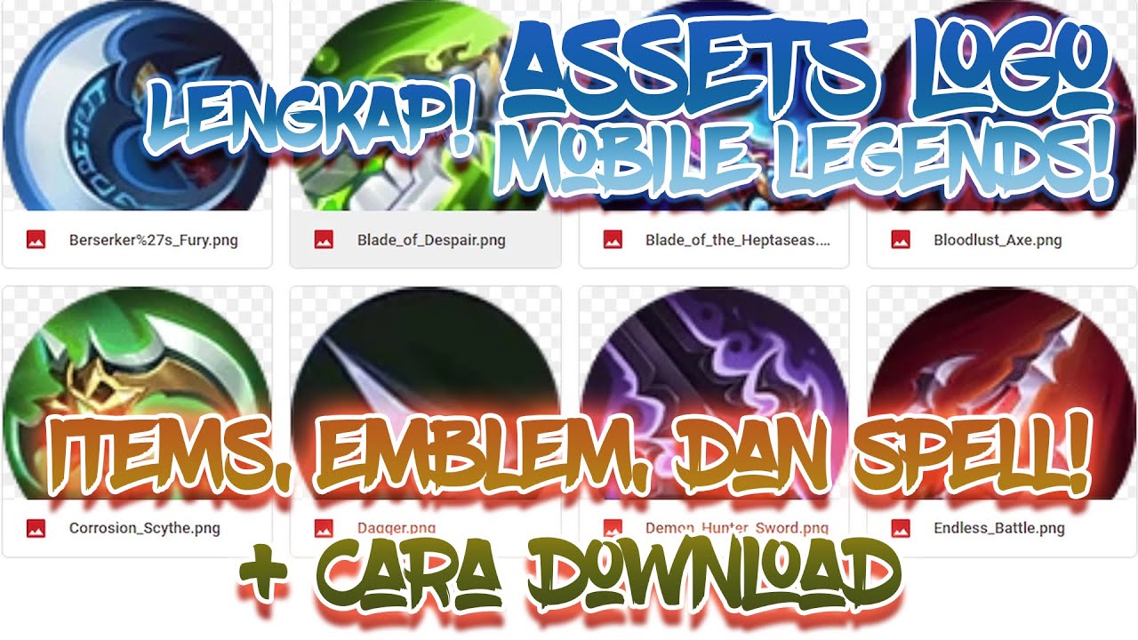 Lengkap! Mentahan Asset Logo Item, Emblem dan Spell Mobile Legends ...
