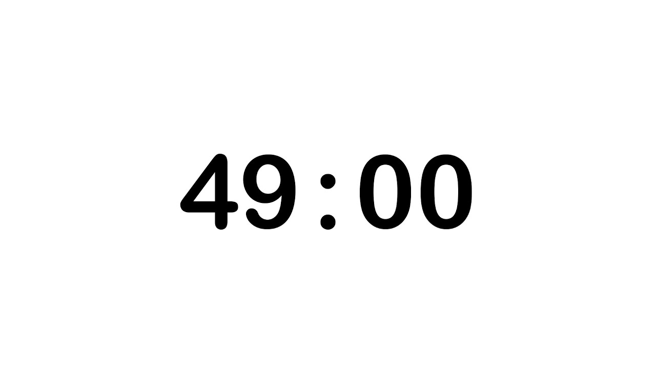 49 MINUTE TIMER • 49 MINUTE COUNTDOWN TIMER + Alarm, Full HD, 1080 ...