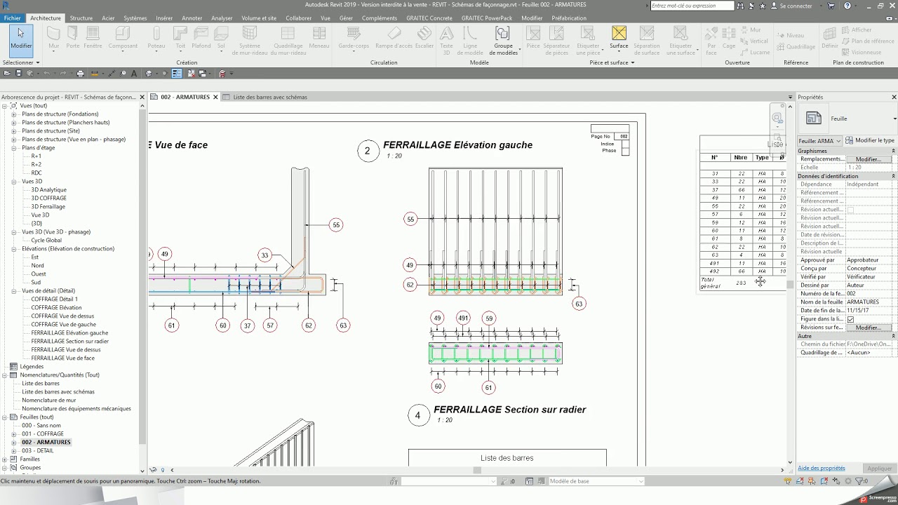 REVIT Structure : création des schémas de façonnage avec l'outil ...