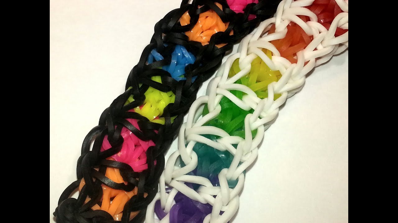 Pixel Bracelet Tutorial by feelinspiffy (Rainbow Loom) - YouTube