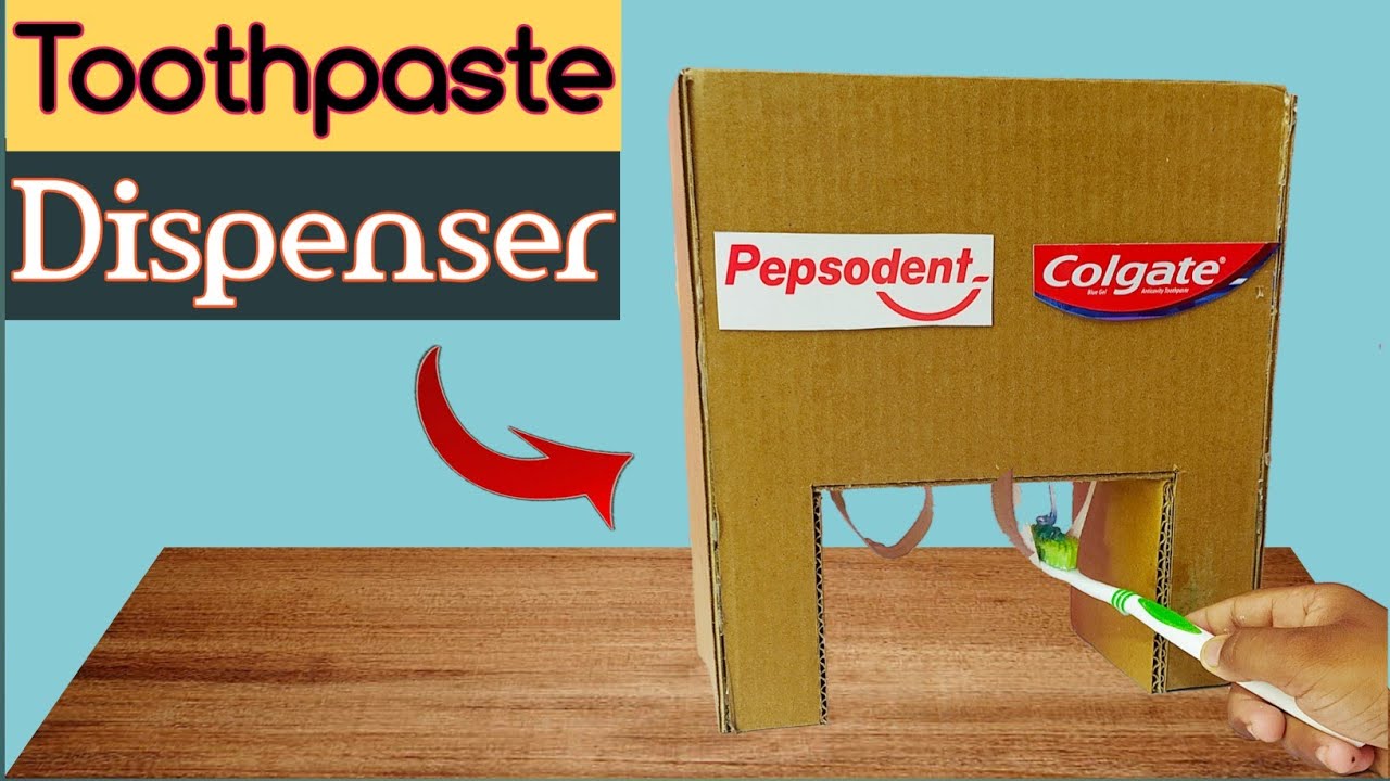 How To Make Toothpaste Dispenser From Cardboard - YouTube