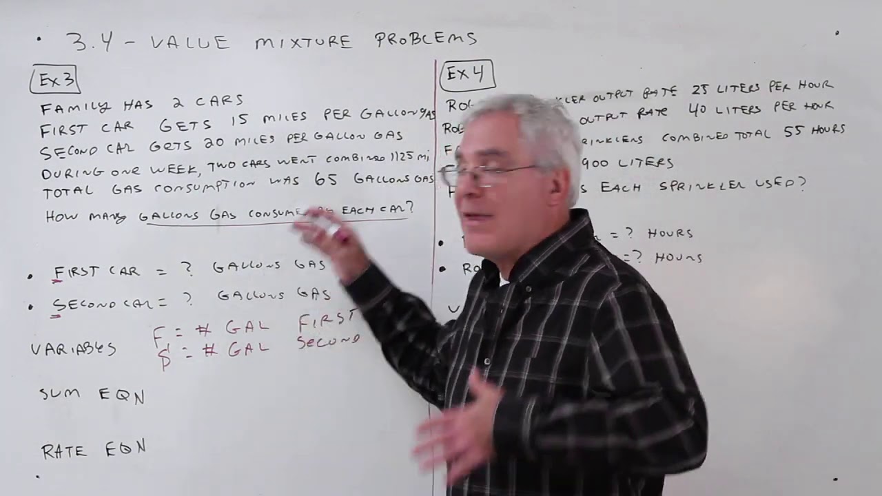 3.4--Value Mixture Word Problems - YouTube