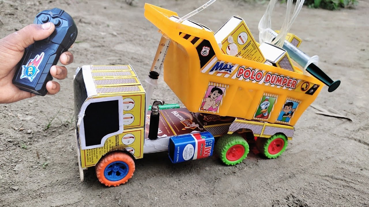 make matchbox rc dumper truck at home | rc dumper truck with dc motor ...