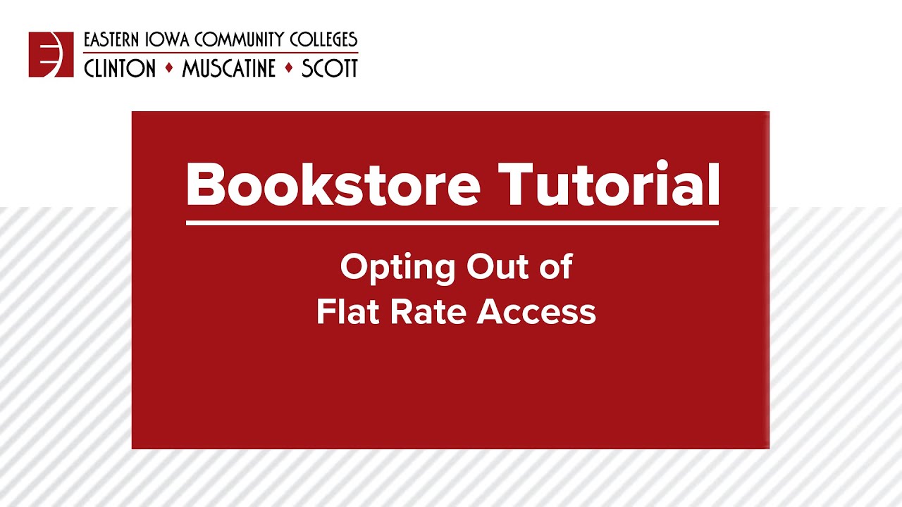 Bookstore Tutorial: How to opt out of Flat Rate Access - YouTube