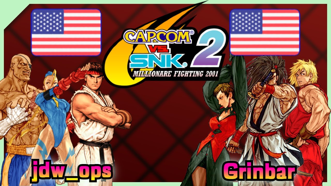 Capcom Vs. SNK 2 || jdw_ops 🇺🇸 VS 🇺🇸 Grinbar || FLYCAST FIGHTCADE 2 ...