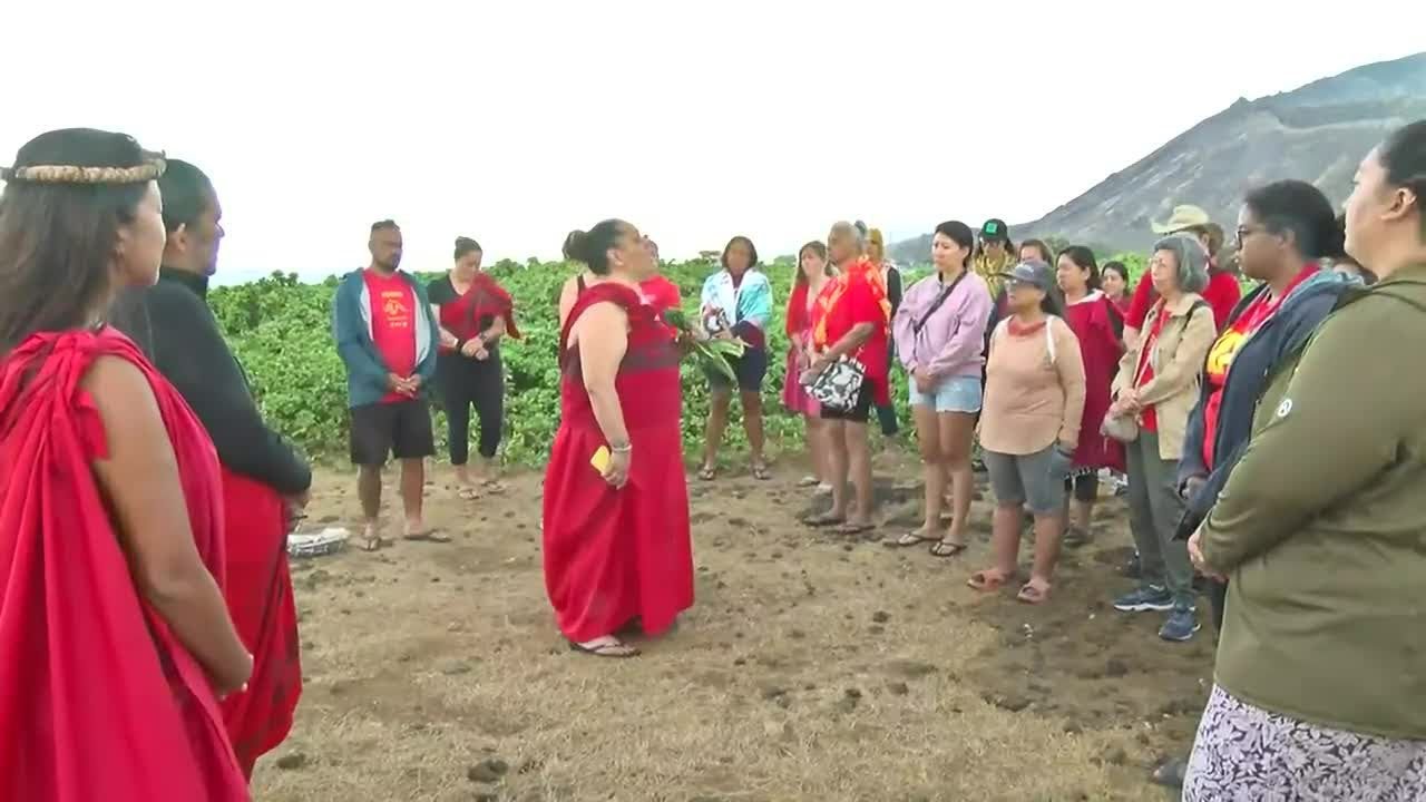 'We must sustain that pule': Prayers, conch shells fill the air in ...