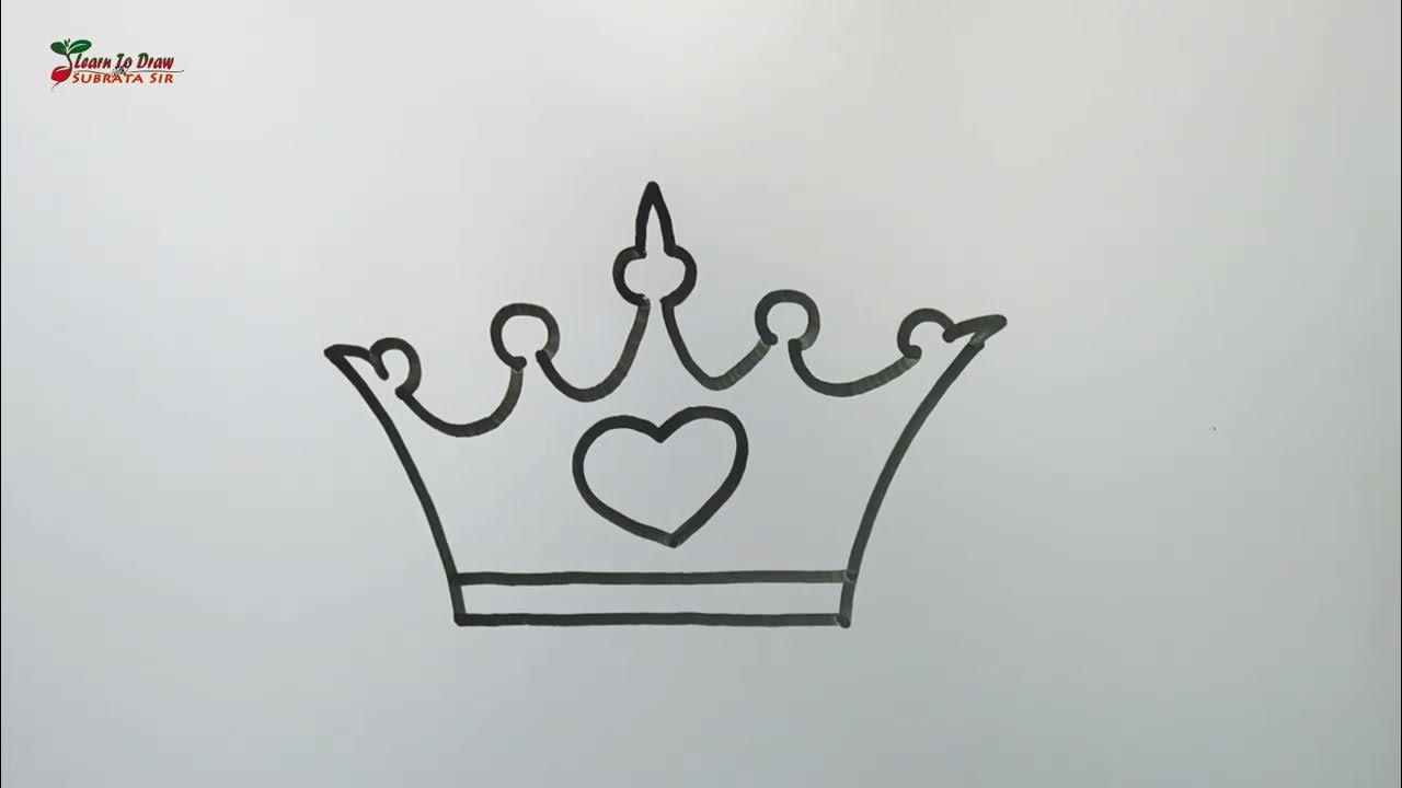 How to draw a crown | Crown drawing simple | Crown drawing easy step by ...