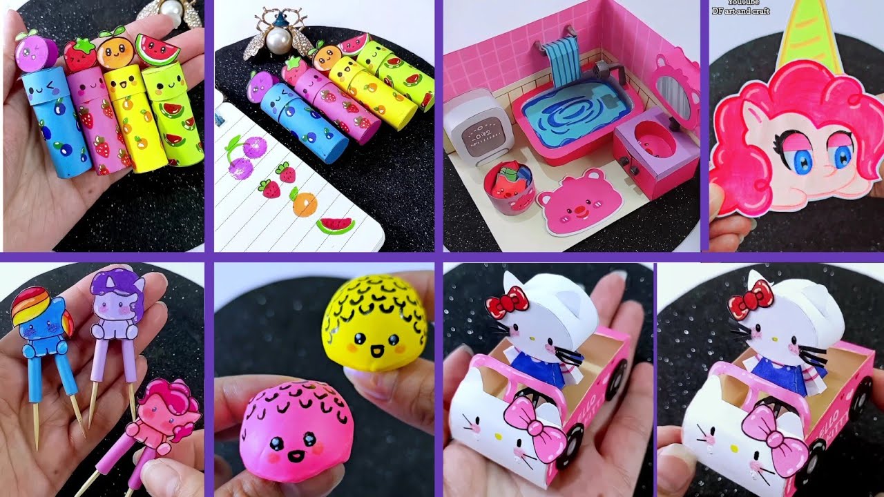 16 DIY Miniature Crafts Idea / Easy Craft Ideas / school hacks / mini ...