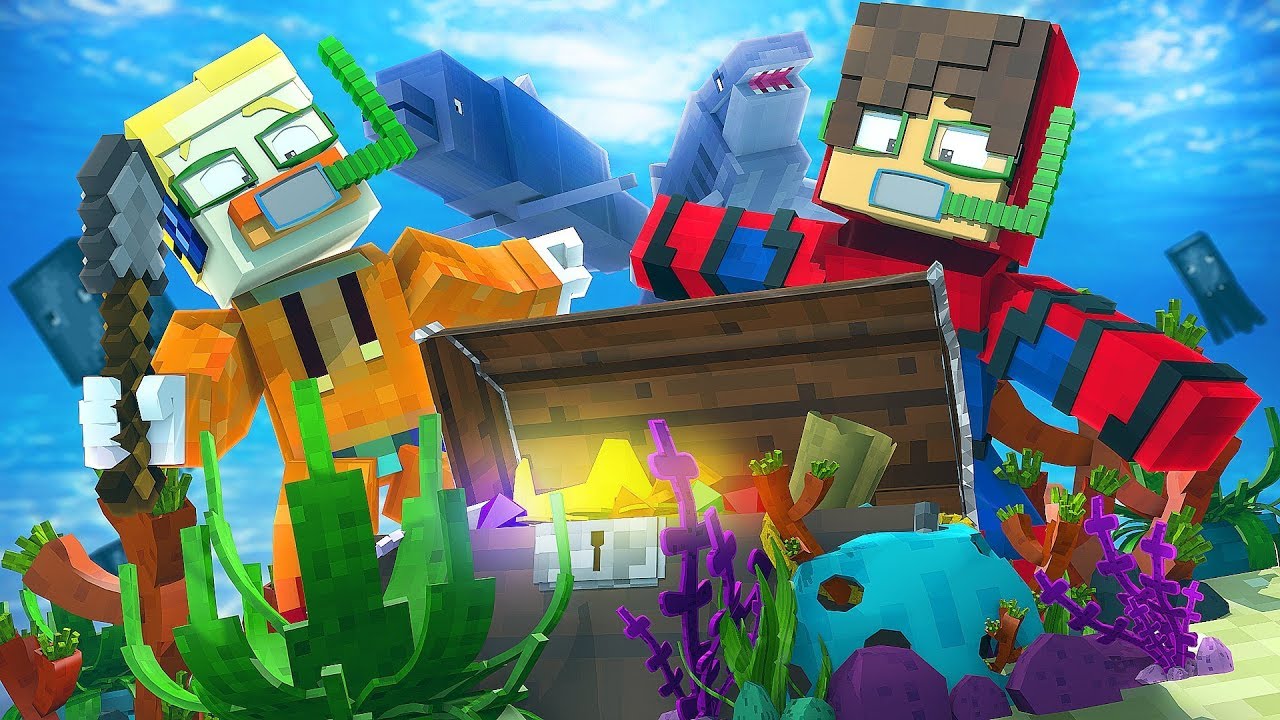 EN BUSCA DEL TESORO ENTERRADO EN EL FONDO DEL MAR EN MINECRAFT !! - YouTube