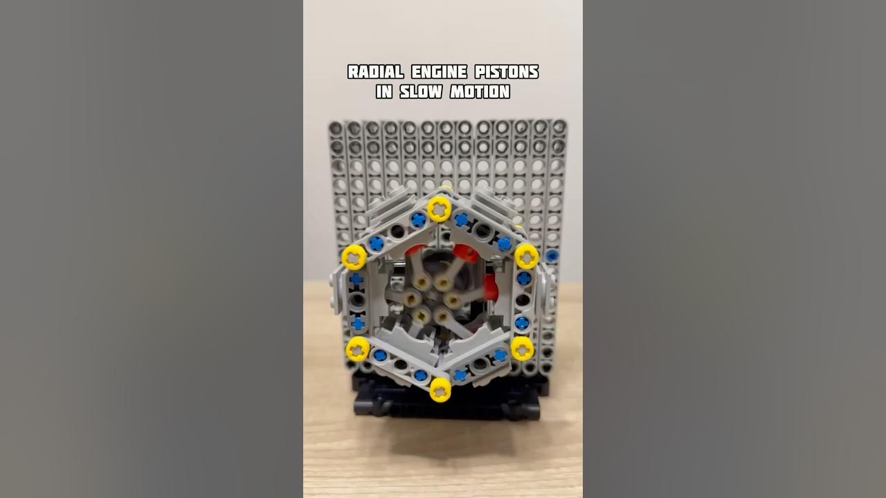 Radial Engine Pistons in Slow Motion #lego #technic #legotechnic # ...