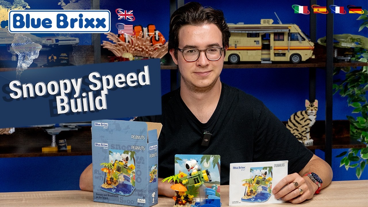 Snoopy & Woodstock at the Beach | BlueBrixx x Peanuts Speed Build - YouTube